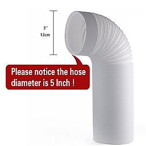 Zealor 5 Inch Exhaust Hose Counter-Clockwise Threads for Portable Air Conditioner, 78 Inch Length