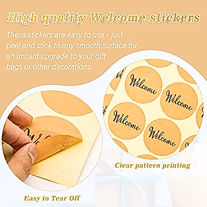 jijAcraft 96 Pcs - 2 inch Welcome Stickers, Kraft Stickers for Wedding Welcome, Round Paper Sticker for Wedding Party Favor Welcome Guests Labels