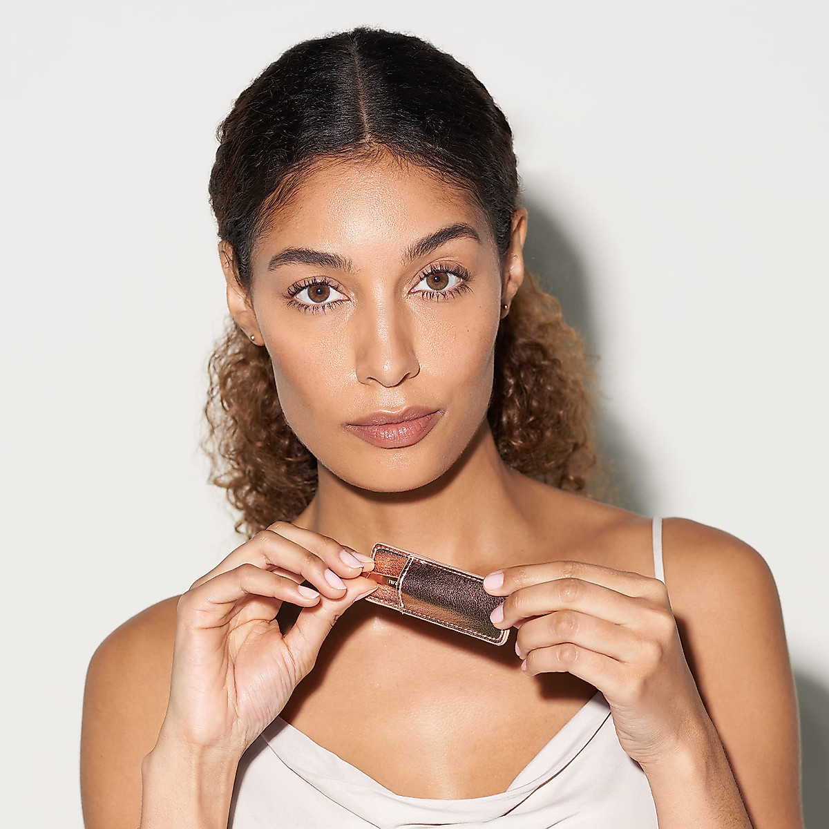 Tweezerman Rose Gold Mini Slant Tweezer with Case