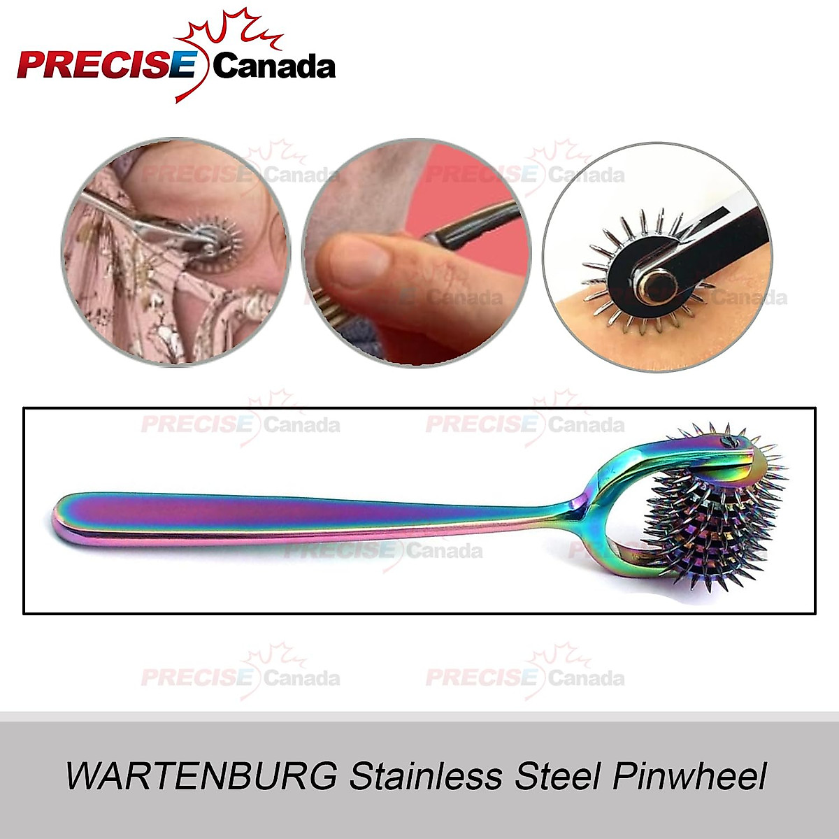Precise Canada: Wartenberg Neurological Pin Wheel Pinwheel 7 Head Diagnostic Multi Color Rainbow
