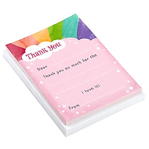 Hallmark Kids Fill in the Blank Thank You Cards, Rainbow (20 Cards with Envelopes)