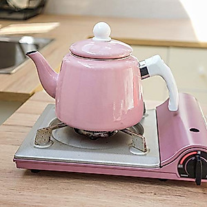 UXZDX Enamel Kettle, Enamel Kettle Coffee Pot Flower Teapot Gas Stove Induction Cooker Universal (Color : Red)