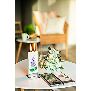 Flatyz Handmade Candle Gift Set with Steel Base - Flower Candle Mothers Day Gift - Candles for Women with Spring Candle Design – Cherry Blossom Candle Gifts - Womens Gifts Unique Cute Candle Aesthetic