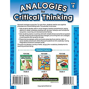 Analogies for Critical Thinking, Grade 4 from Teacher Created Resources