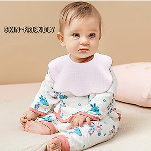 Muslin Baby Bibs Baby Drool Bibs Teething Bibs 100% Cotton for Unisex Boys Girls Super Absorbent& Soft Adjustable Multi-Use Scarf Bibs