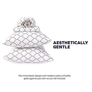 VISI-ONE BLC Full Quatrefoil Sheet Set, Super Soft Brushed Microfiber 1800 Thread Count Bedding, Extra Soft Cooling Bed Sheet, Deep Pocket up to 15-inch Mattress, Wrinkle, Fade, Shrink Resistant