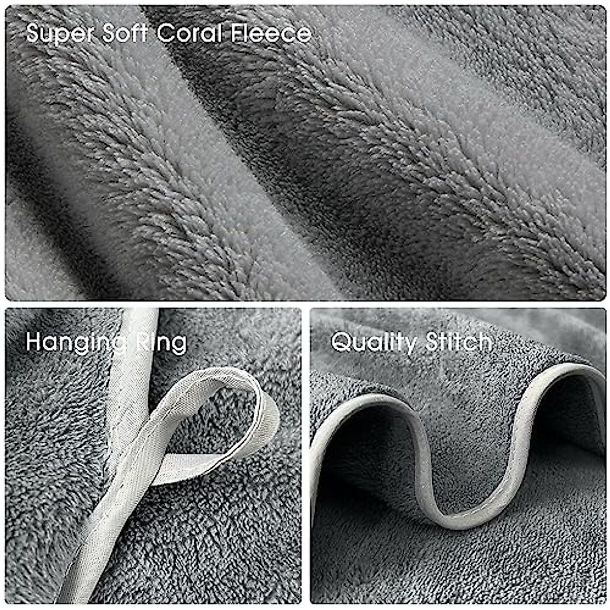 Galxury Bath Towel Set for Bathroom 8 Piece-2 Bath Towels 2 Hand Towels 4 Washcloths Microfiber Coral Velvet Towels Soft and Absorbent Towel LightGray