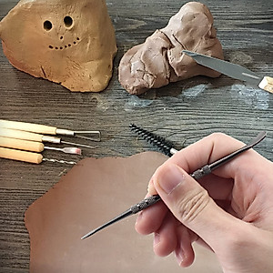 HARSKIYER 6pcs Wax Carving Tools, 4.75 Inch Stainless Steel Double-Ended Sculpting Spoon Tool Clay Sculpting Tools Wax Carving Sculpting Tools (Rainbow)