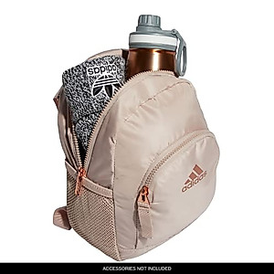 adidas Linear Mini Backpack Small Travel Bag, Wonder Taupe Beige/Rose Gold, One Size