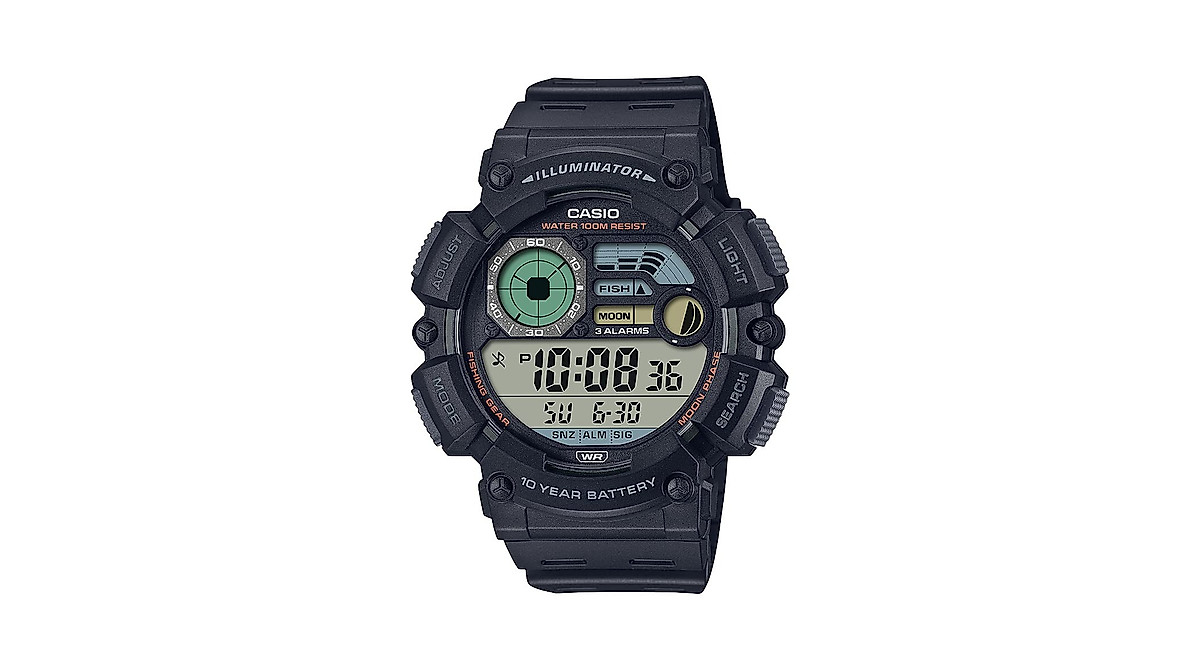 Casio Illuminator LED Watch with Moon Phase & 10-Year Battery