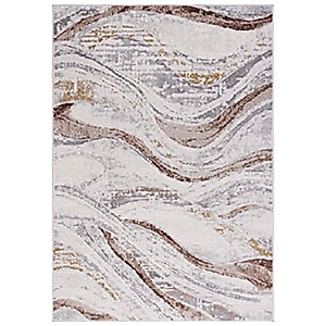 Safavieh Palma Collection 8' x 10' Beige/Brown PAM334B Modern Contemporary Abstract Non-Shedding Area Rug