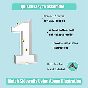 DZDY 3FT Giant Mosaic Balloon Frame Large Marquee Letters DIY Kit Alphanumeric Birthday Party Decor, Wedding Backdrop Decoration Anniversary Decoration Foam Board (1)