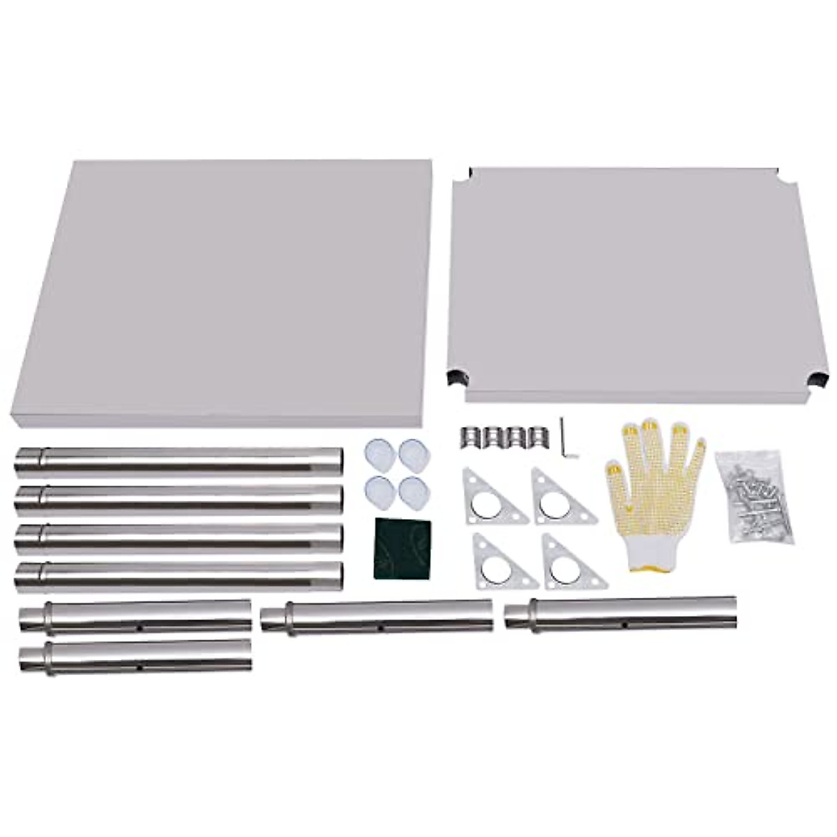 GDAE10 2 Layers Commercial Kitchen Prep Table with Shelf,Stainless Steel Kitchen Food Prep Work Table,for Restaurant, Hotel, Home