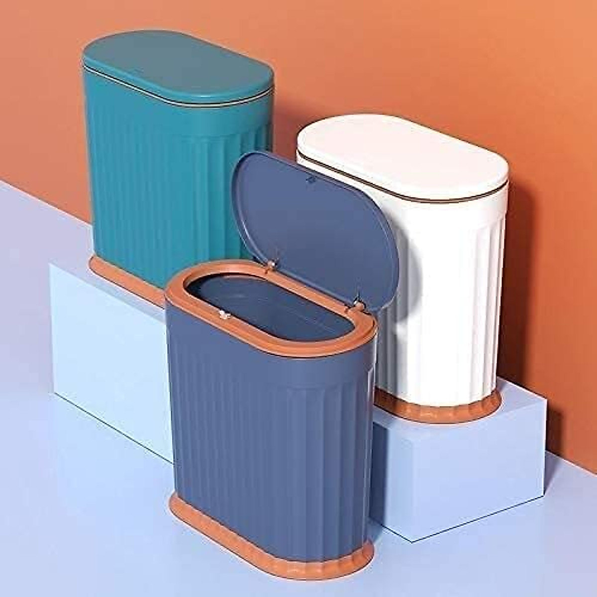 UOXOO Trash Can Garbage Bin Bedroom Bin Rubbish Basket for Home Office Kitchen Bath Garbage Can/Purple