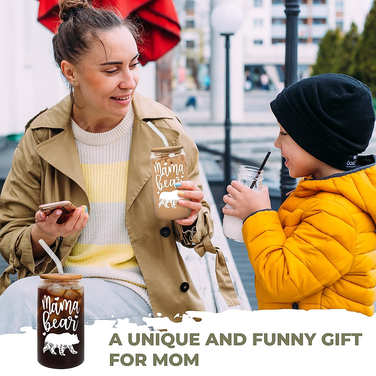 Gifts for Mom from Daughter, Son - Mom Birthday Gifts, Birthday Gifts for Mom - Mom Gifts for Christmas, Mom Christmas Gifts - Mama Gifts, Mother Gifts, New Mom Gifts for Women - 16 Oz Can Glass