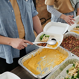 Obston Stainless Steel Buffet Serving Spoons, 9.65 Inch Dinner Buffet Spoons, Set of 6