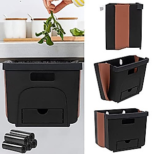 Hanging Trash Can, Kitchen Collapsible Hanging Waste Bin,Wall Mounted Folding Waste Bin,Hanging Garbage Can for Kitchen Cabinet Door,Portable Trash Can for Travel Car Bedroom(No Garbage Bags)