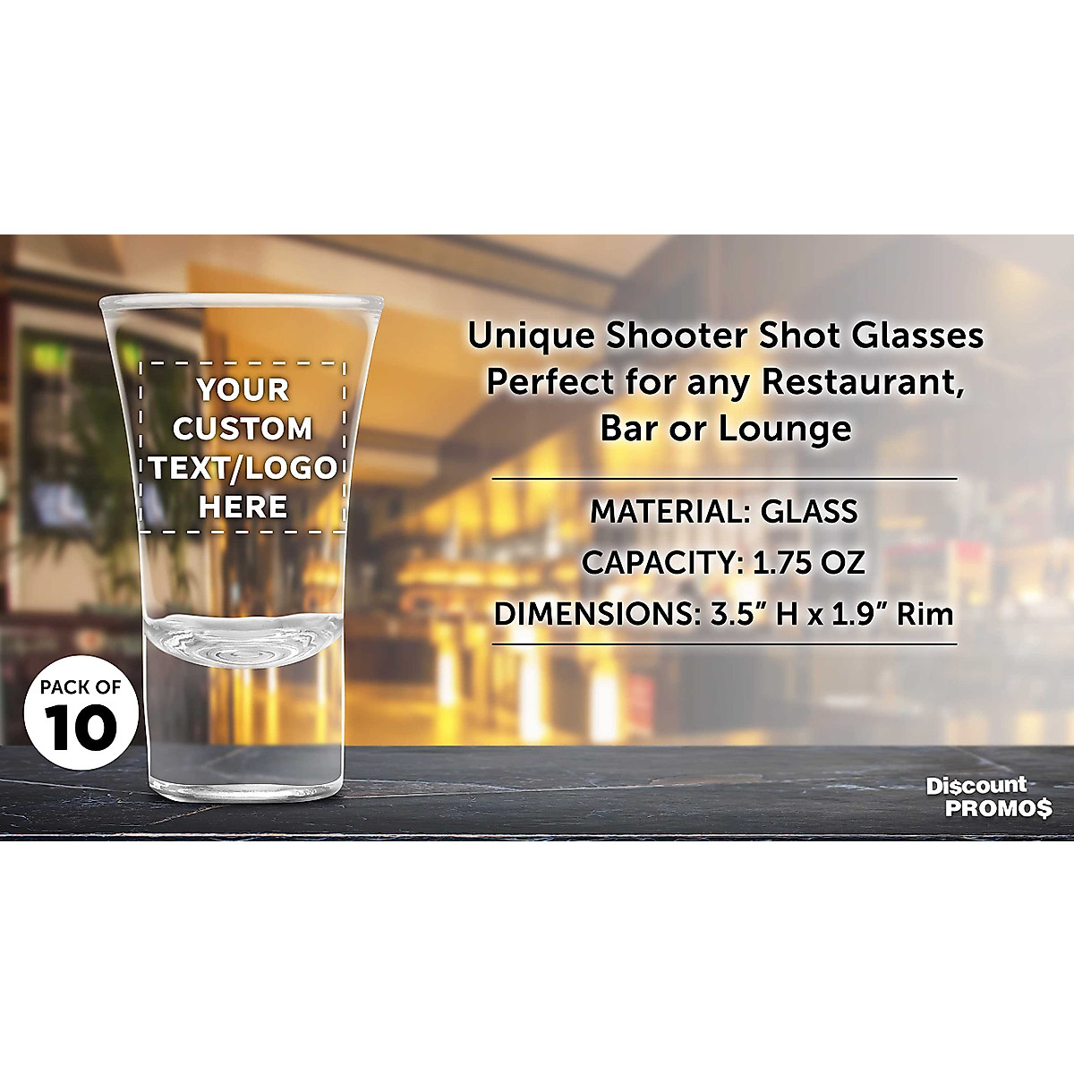 Custom 2 oz. Lord Shooter Etched Shot Glasses, 10 pack, Personalized Text, Logo, 21st Birthday Party, Lounge Glassware, Clear