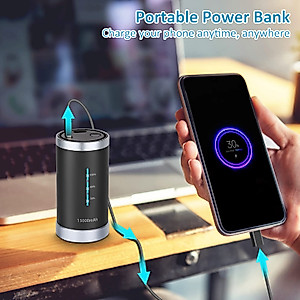 Cordless Air Duster & Mini Vacuum Cleaner 2 in 1, 77000 RPM Compressed Air Duster, 11000 Pa Suction, 2 Speeds, Replaces for Air Cans, 15000 mAh Rechargeable Air Blower for Keyboard, Computer, Car