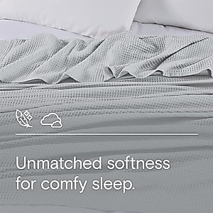 DOZ by SIJO 50% Viscose Derived from Bamboo and 50% Cotton Blend Twin-Twin XL Summer Waffle Lightweight Bed Blanket, Dove