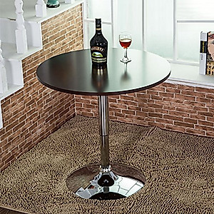 ARTETHYS YOURLITEAMZ Bar Table Set of 3 – Adjustable Round Table and 2 Swivel Pub Stools (Black Table and Red Chairs-1)