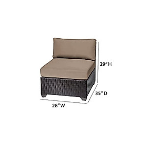 TK Classics Barbados 17 Piece Wicker Outdoor Sectional Seating Group with Storage Coffee Table and Club Chairs, Grey
