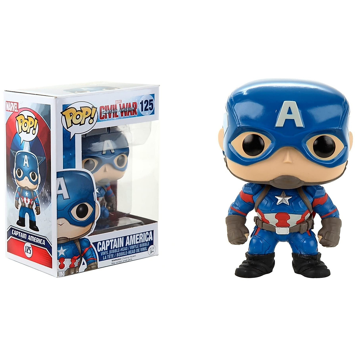 POP Marvel: Captain America 3: Civil War - Captain America Funko Vinyl Figure (Bundled with Compatible Box Protector Case)