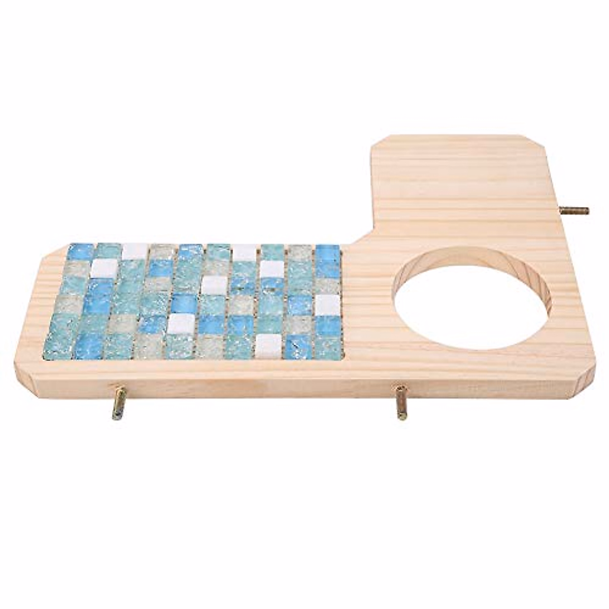 Ichiias Hamster Platform Double-Sided Wooden Rabbit Pedal Small Pet Crystal Stone Cooling Mat Pad, Chinchilla Cage Sturdy Standing and Jumping Wooden Board for Cage Rat Cage