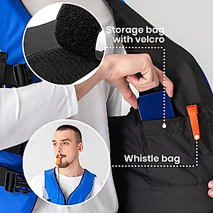 XGEAR Adult USCG Life Jacket Vest Water Sports (Blue, XXL)