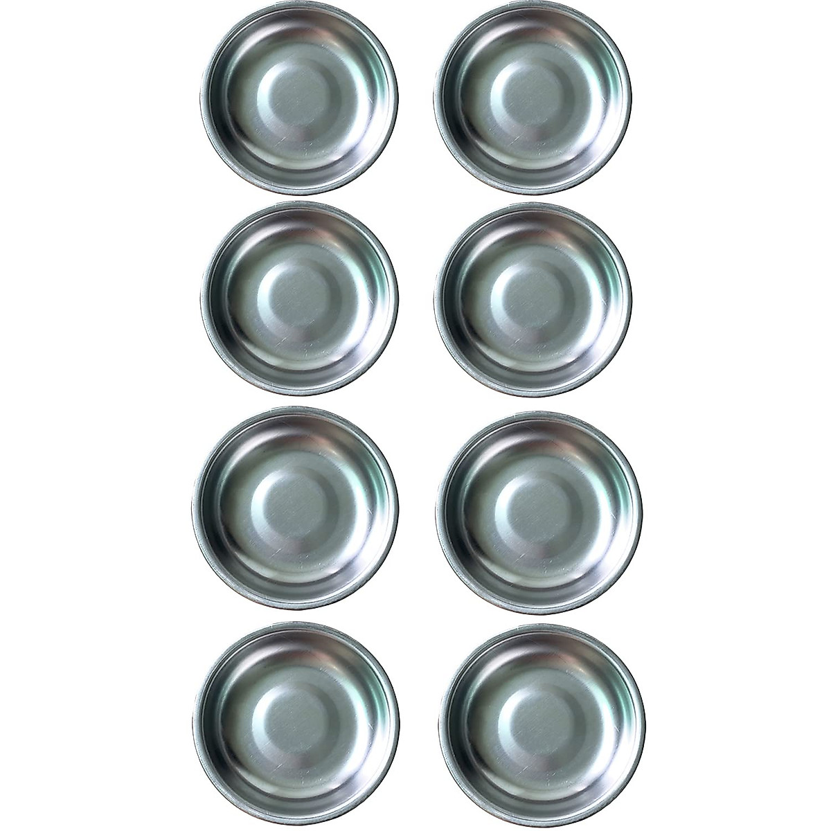 JZSMY 8 Pcs Stainless Steel Sauce Dishes, 3.15inch Round Seasoning Dishes Sushi Dipping Bowl Saucers Bowl Mini Appetizer Plates, Small Snack Cups Dipping Soy Sauce Dish/Bowls (8cm)