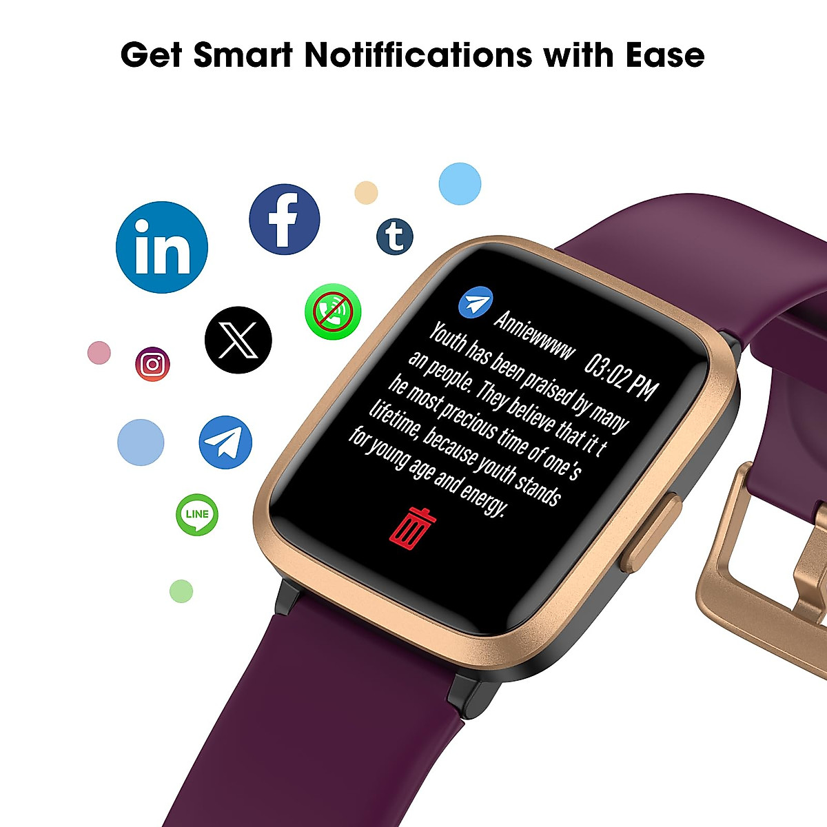 Fitness Tracker Watch with Heart Rate Monitor, Large Screen Activity Tracker with Pedometer, Sleep Monitor, Calories & Step Counter, 5ATM Waterproof Smart Watch for Women Men Fitness Watch for Sports