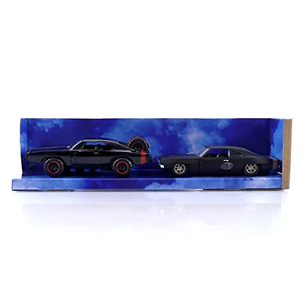 Fast & Furious 1:32 Dom's Dodge Charger & 1968 Dodge Charger Widebody Die-cast Car Twin Pack, Toys for Kids and Adults