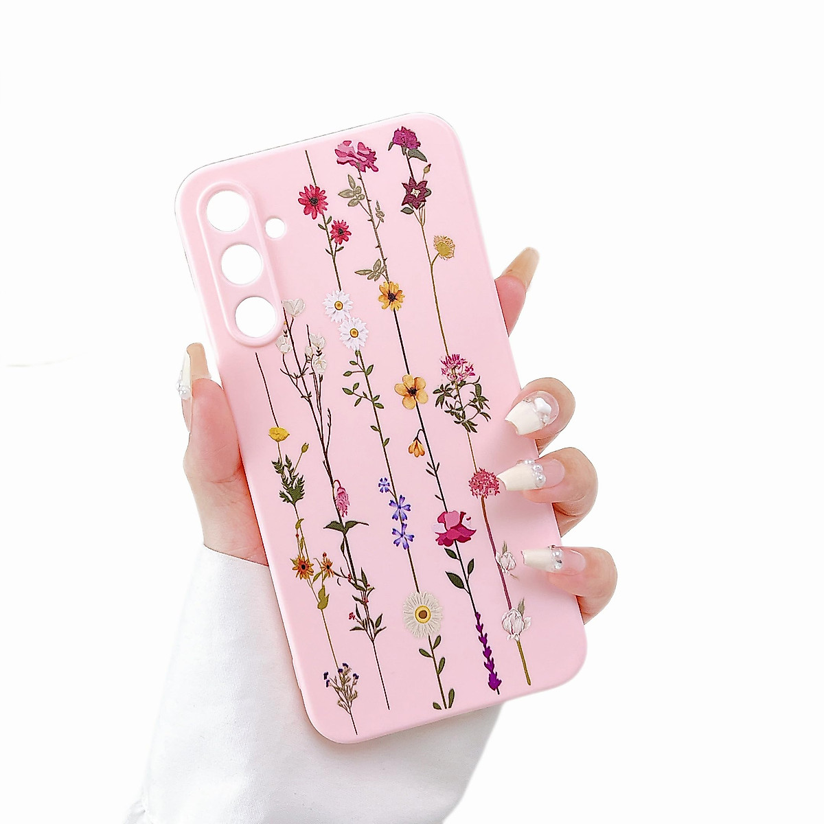 ZTOFERA Floral Case for Samsung Galaxy A34 5G,Clear Cute Flower Pattern Case for Girls Women,Flexible Silicone Protective Slim Shockproof Bumper Phone Cover for Samsung Galaxy A34 5G,Pink