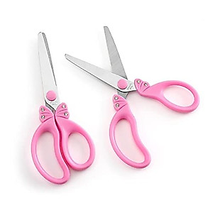 Kids Scissors, Kids Scissors for Girls, 5.9" Pink Kids Scissors, Girls Scissors, Child Safety Scissors for Kids for School and Classroom (Pink)