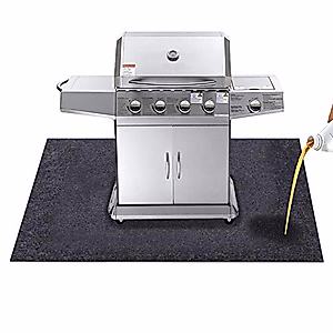Under Grill Mat,Grilling Gear for Gas and Electric Grill, Absorbent Fabric Material, Washable,Reusable Floor Mat to Protect Decks and Patios from Grease Splatter (F:36inches x 54inches)