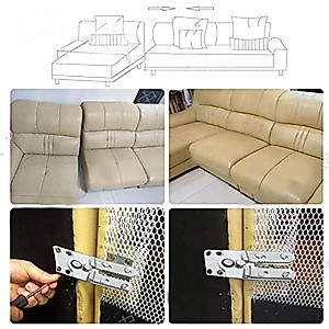 Sectional Sofa Connector, Tiberham 2 Pcs Snap Style Couch Sofa Clips Furniture Connector, Heavy Duty Metal Snap Interlocking Clip Connecting Bracket