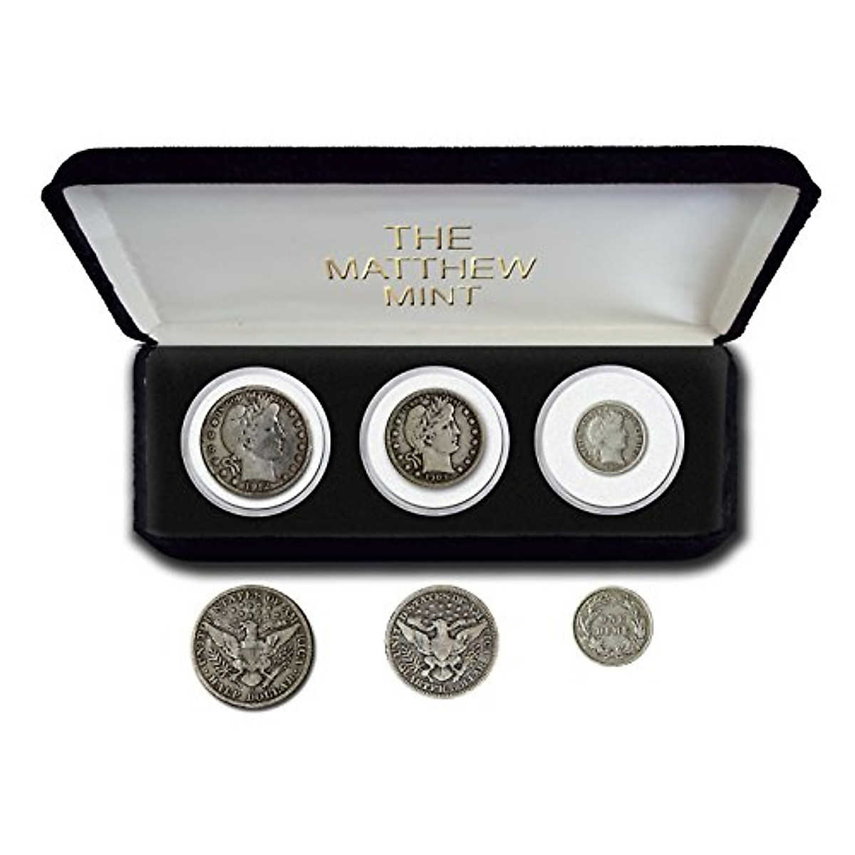 1892 Various Mint Marks Barber Three Coin Set Various Grades