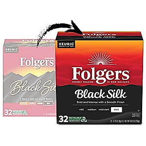 Folgers Black Silk Dark Roast Coffee, 128 Keurig K-Cup Pods