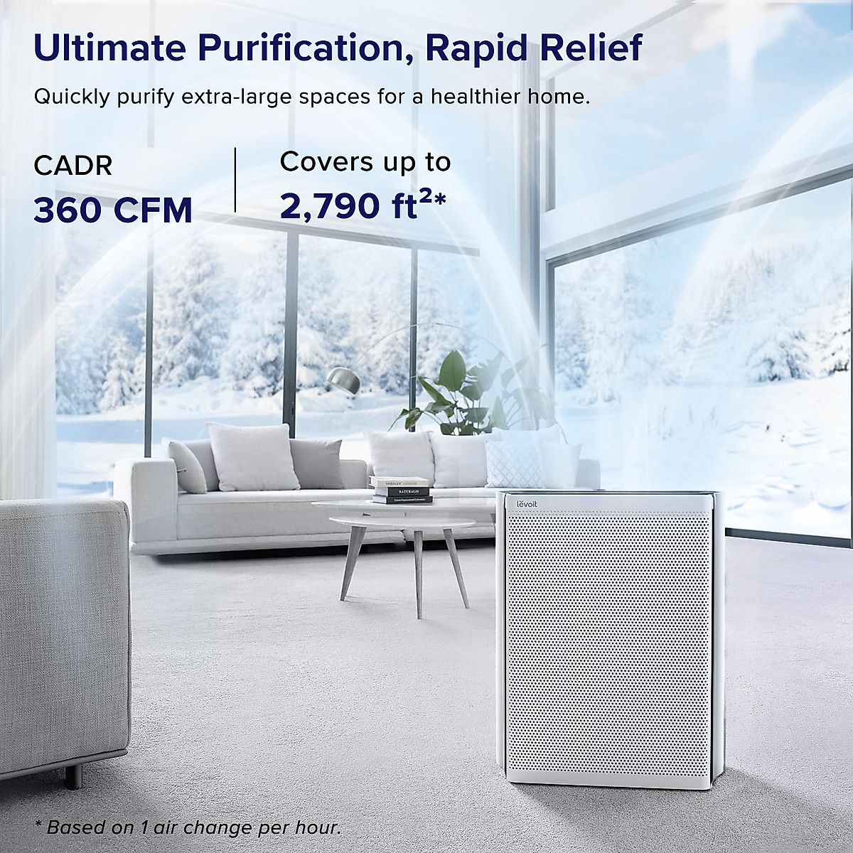 LEVOIT Air Purifiers for Home Large Room with Washable Filter, 3-Channel Air Quality Monitor, Smart WiFi and Filter for Pet, Allergy, Smoke, Dust, Alexa Control, 2790 Ft², EverestAir/EverestAir-P