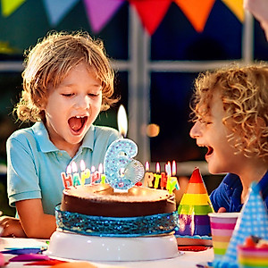 Blue Birthday Number 6 Candle, Girls Glitter Shell Sequins Birthday Candles for Cake Decorations, Mermaid Theme Party Birthday Wedding Anniversary Celebration Supplies