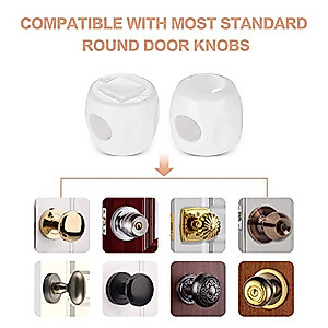 Door Knob Covers,Door Knob Covers Babyproof,Childproof Doorknob,Toddler Door Knob Cover,Child Door Knob Locks Lockable Upgraded Design (4pcs+4pcs) (Warm White)