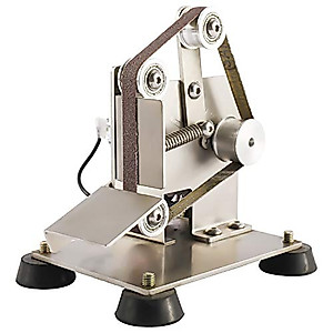 DIY Mini Electric Belt Sander Multifunctional Grinding Machine, Electric Knife Apex Edge Sharpener, Small DIY Polishing Machine with 10 pcs Sand Belts