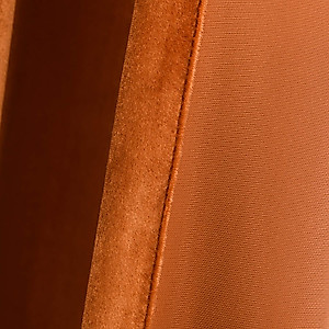 Roslynwood Home Velvet Orange Curtain 96 inch - Heavy Duty Curtains Energy Efficient Room Darkening Rod Pocket Drapes Window Covering Set for Home Theatre/Living Room, 52Wx96L Orange/2 Panels