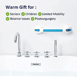 TAILI Suction Shower Grab Bar + Corner Shower Caddy Bathroom Safety Handle Bathroom Organizer No Drilling and Removable Suction Mounted