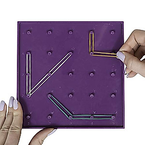 edxeducation Double-Sided Geoboards - 5 x 5 Grid/24 Pin Circular Array - Set of 6 - Includes Rubber Bands - Ideal for Ages 5+ - Geometry Math Manipulative - Teach Angles and Symmetry