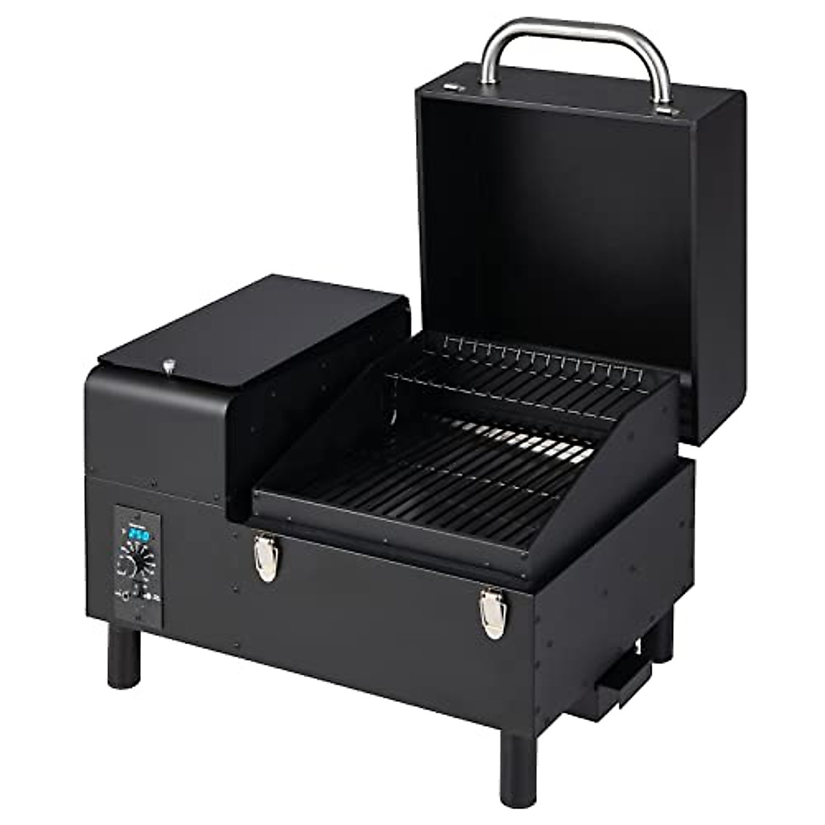 Giantex Portable Pellet Grill Smoker with 256 sq.in Cooking Area, Easy-to-operate Temperature Control 150°F to 450°F, 13 lbs Hopper, Outdoor Wood Pellet Grill for BBQ Camping Tailgating RV Cooking
