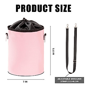 AFUOWER Clothespin Bag Holder Hanging Clothespin Bag with Hooks Large capacity Clothespin Storage Organizer for Clothesline Outdoor (Pink)