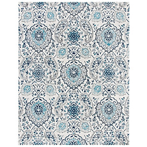 SAFAVIEH Madison Collection Area Rug - 9' x 12', Cream & Light Grey, Boho Chic Glam Paisley Design, Non-Shedding & Easy Care, Ideal for High Traffic Areas in Living Room, Bedroom (MAD600C)