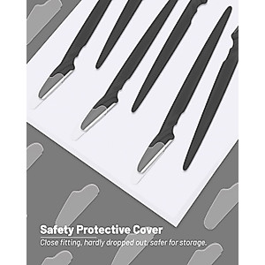 Eyebrow Razor for Women, 12 Pcs Dermaplaning Tool for Face Professional, Face Razor for Women Facial Hair Remover Black