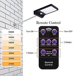 ZeZhen LED Light Bulbs 2pcs Upgraded 48leds Solar Light PIR Motion Sensor with Controller Waterproof IP65 LED Solar Lamp for Outdoor Garden Wall Street LED Light Bulb (Color : C8)